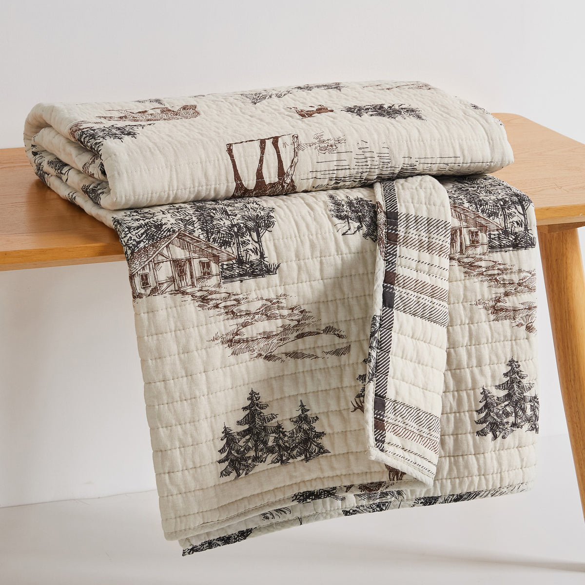 Levtex Home Lodge Toile Quilted Throw - Cotton