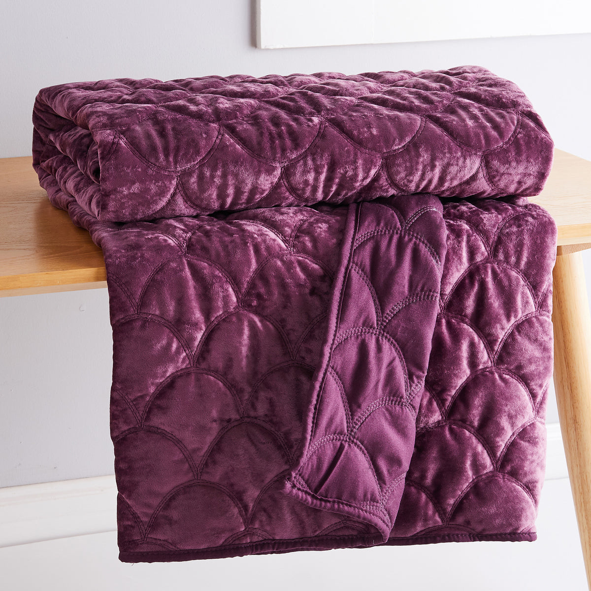 Levtex - Birch Hill Ellora Plum Quilted Throw - Polyester | Levtex Home