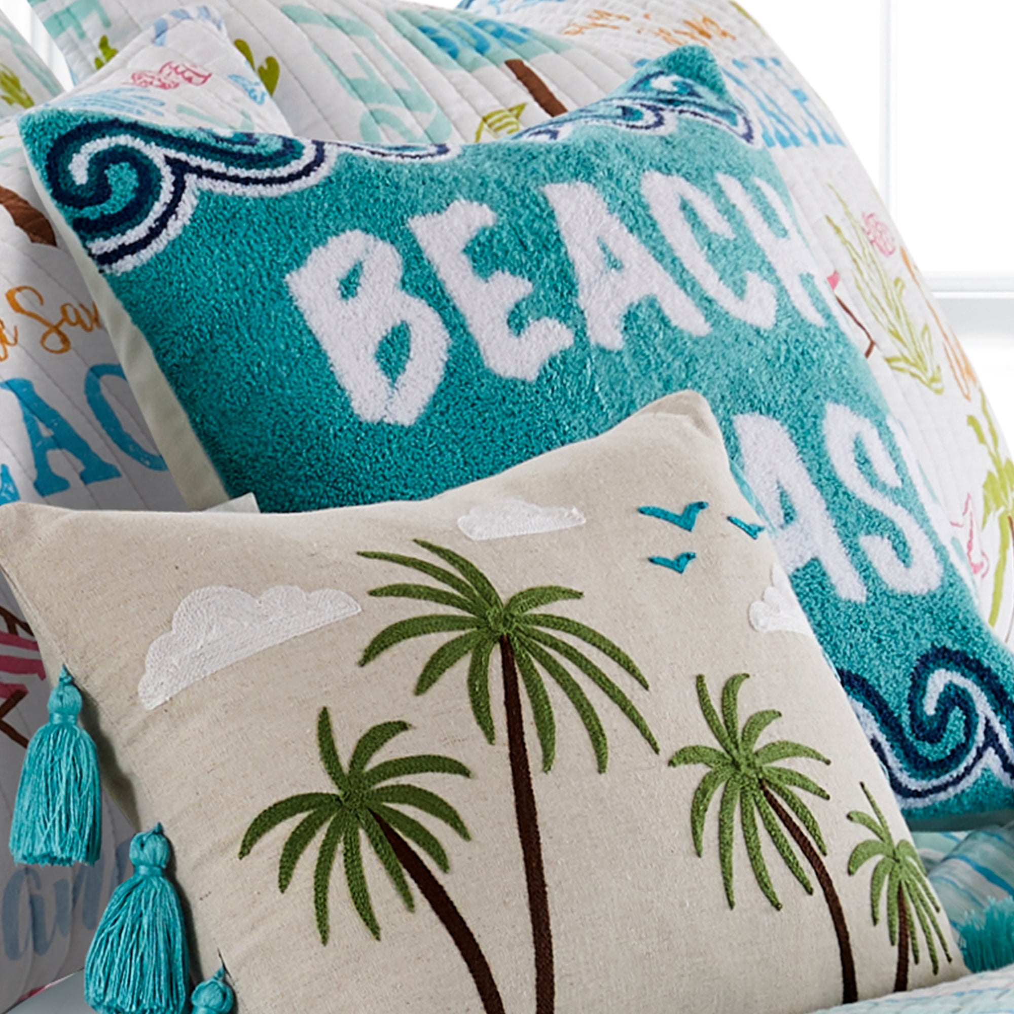 Homthreads Beach Days Beach Please Pillow | Levtex Home