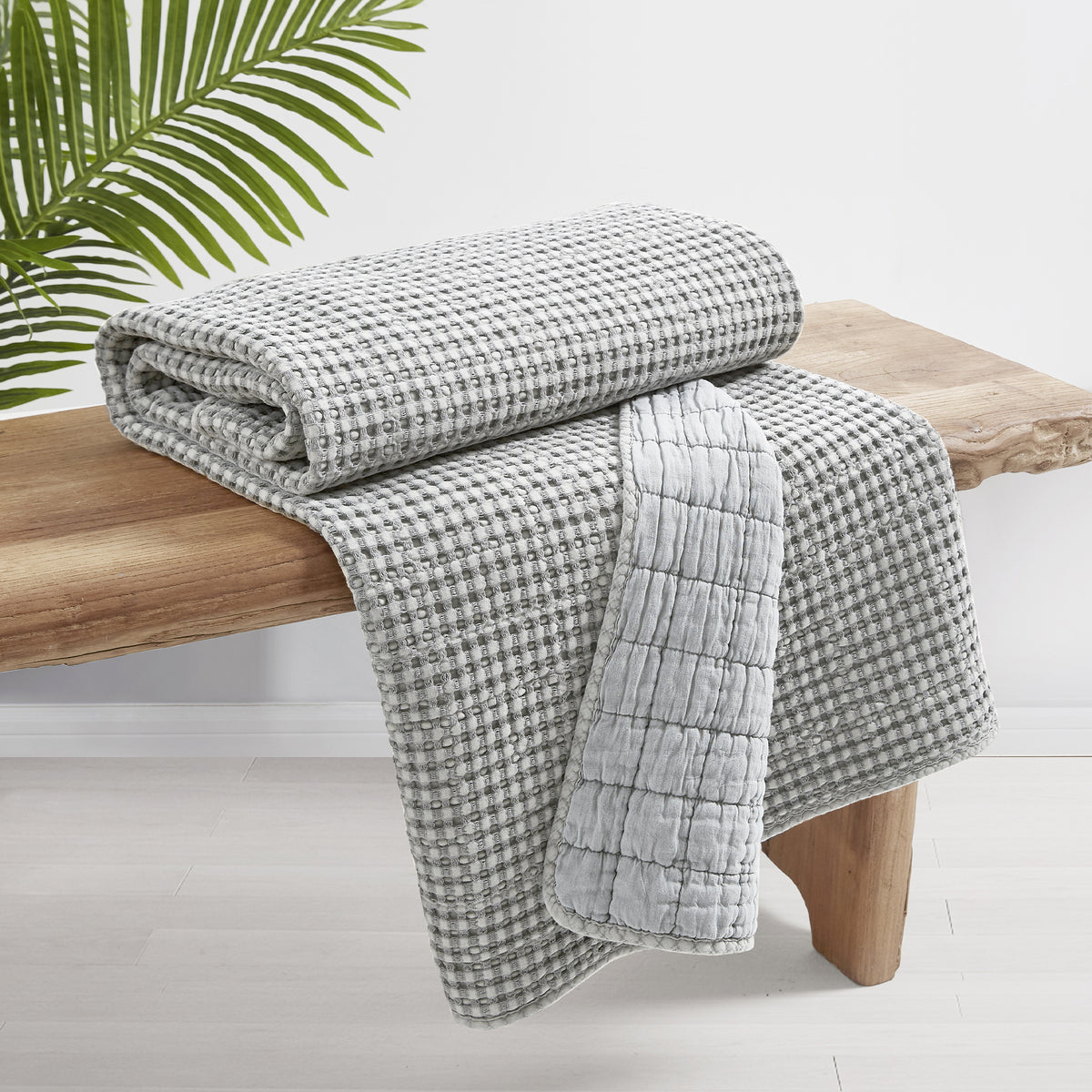 Levtex Home Mills Grey Quilted Throw - Cotton | Levtex Home