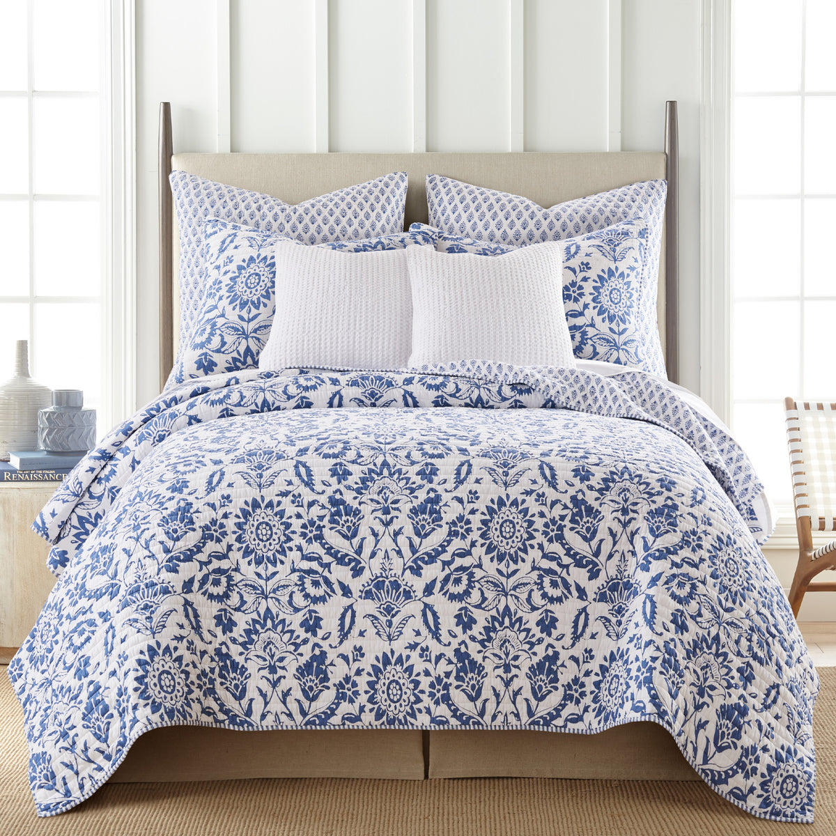 Levtex Home Clara Blue Euro Sham Set of 2 - Cotton | Levtex Home