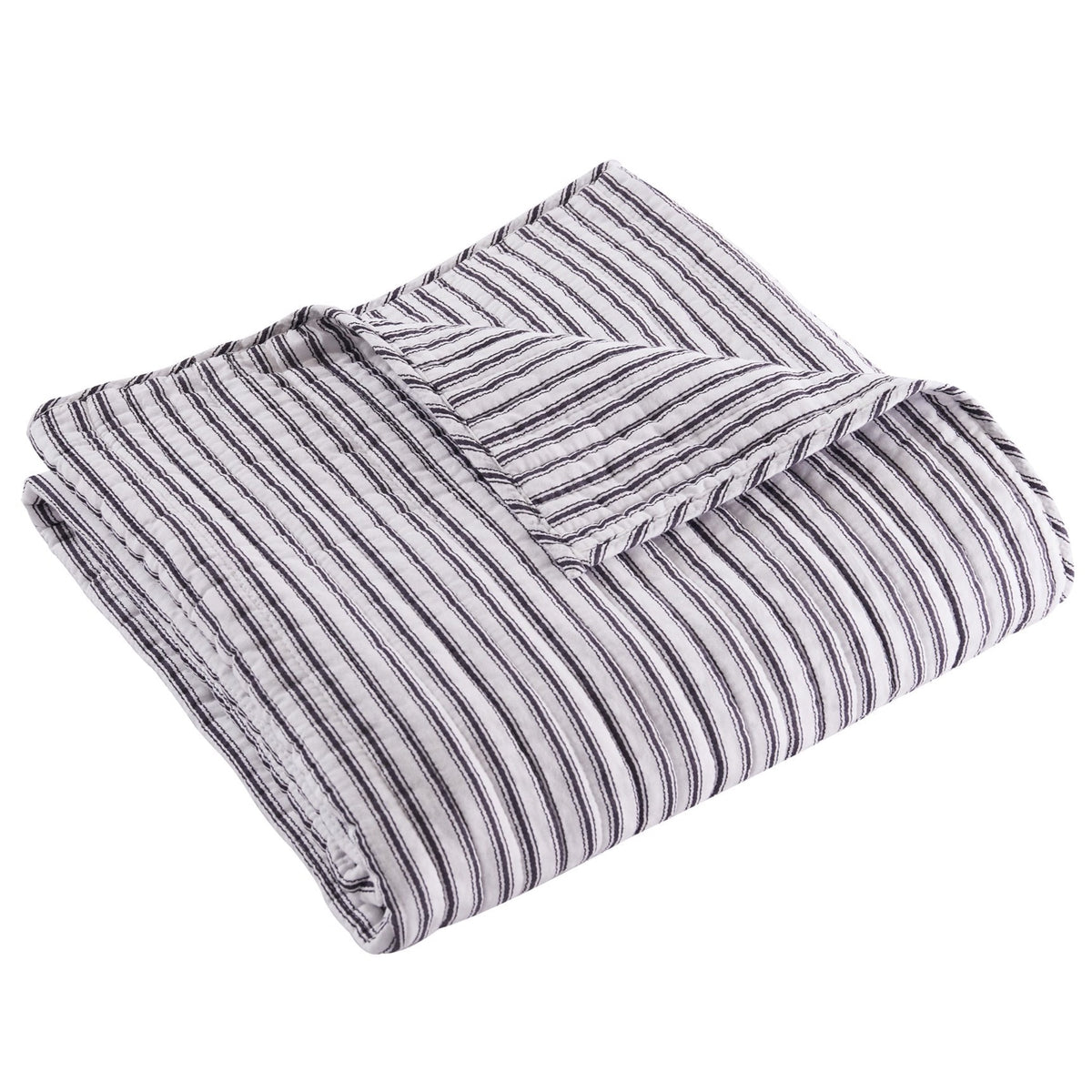 Levtex Home Tobago Stripe Blue Quilted Throw - Cotton | Levtex Home