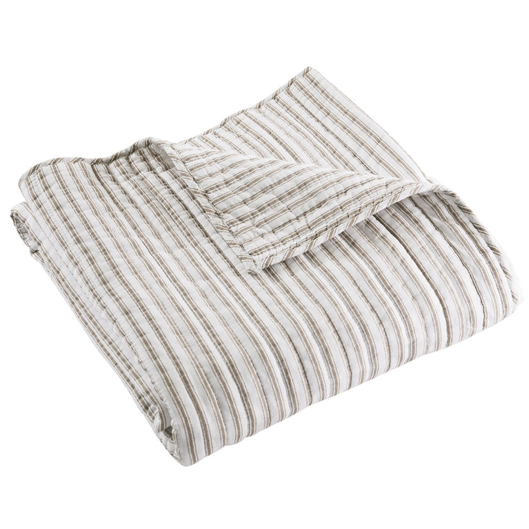 Levtex Home Tobago Stripe Blue Quilted Throw - Cotton