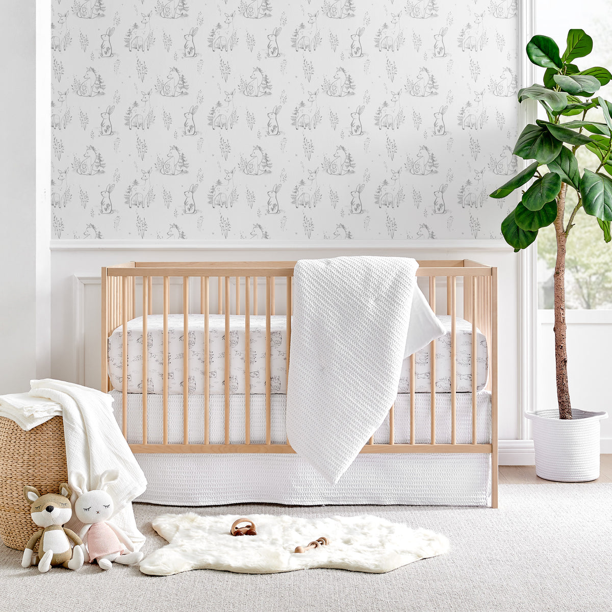 Levtex Baby Mills Waffle White 4pc Baby Crib Bedding Set - Cotton ...